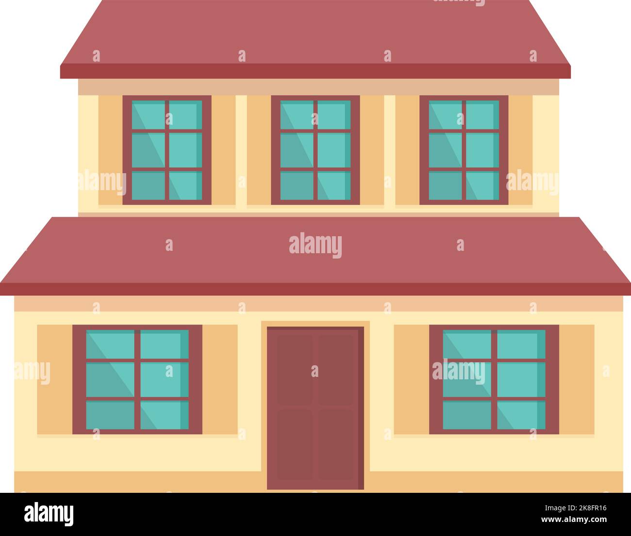 Beach house icon cartoon vector. Modern building. Front cottage Stock ...