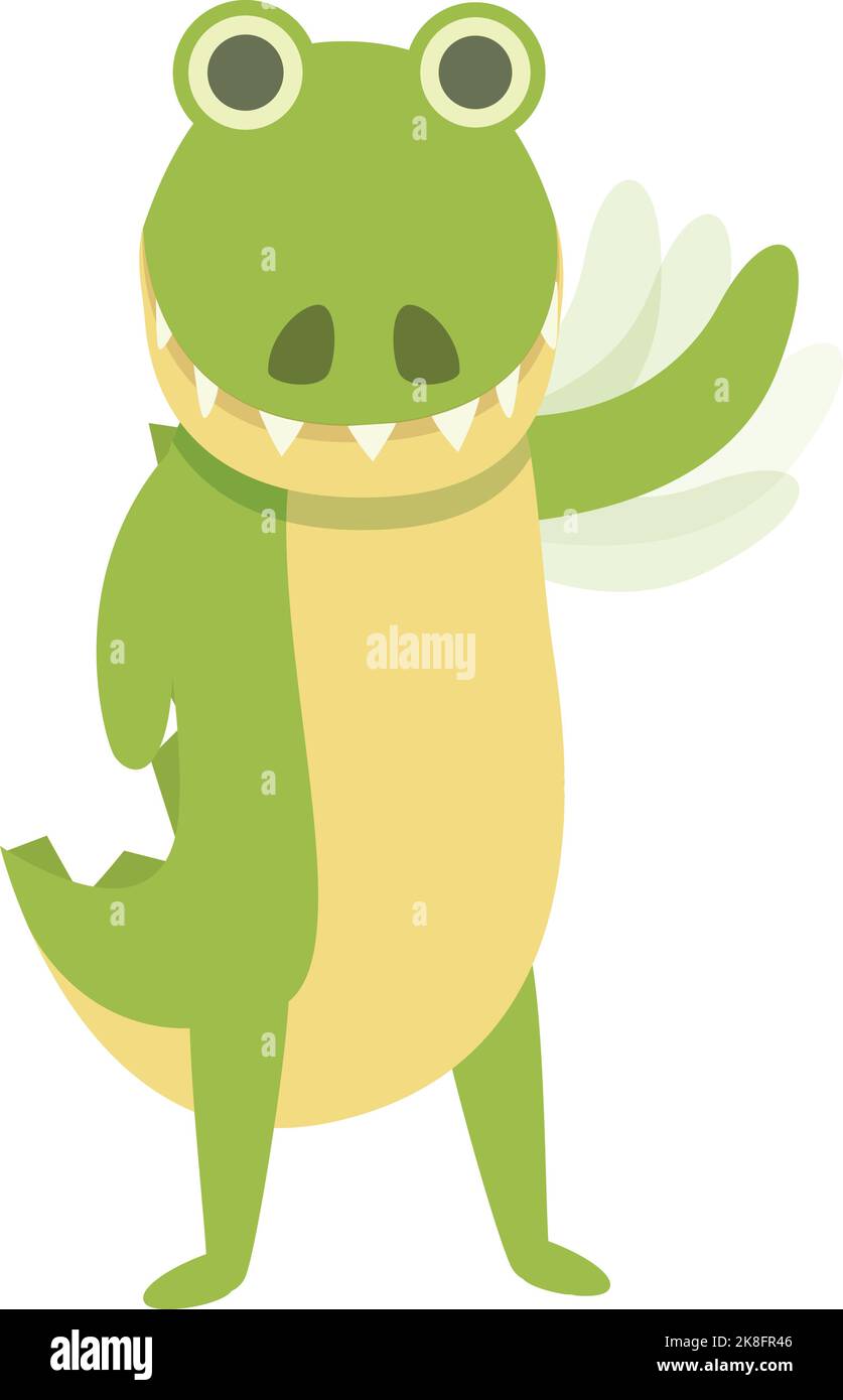 Alligator angel icon cartoon vector. Baby reptile. Tail funny Stock ...