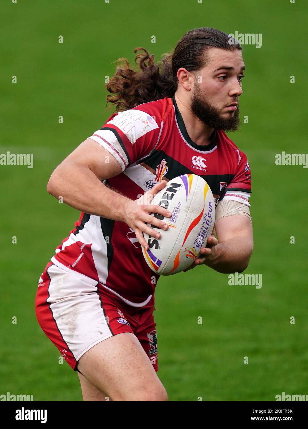 Lebanon's Khaled Rajab during the Rugby League World Cup group A match ...