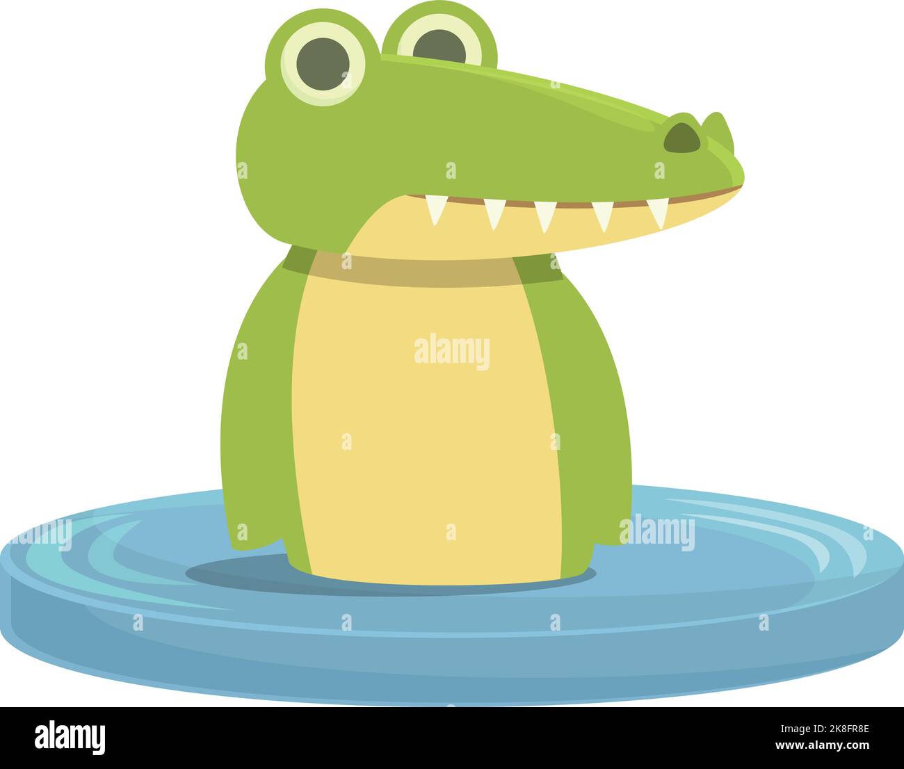 Alligator in river icon cartoon vector. Cute crocodile. Happy adorable ...