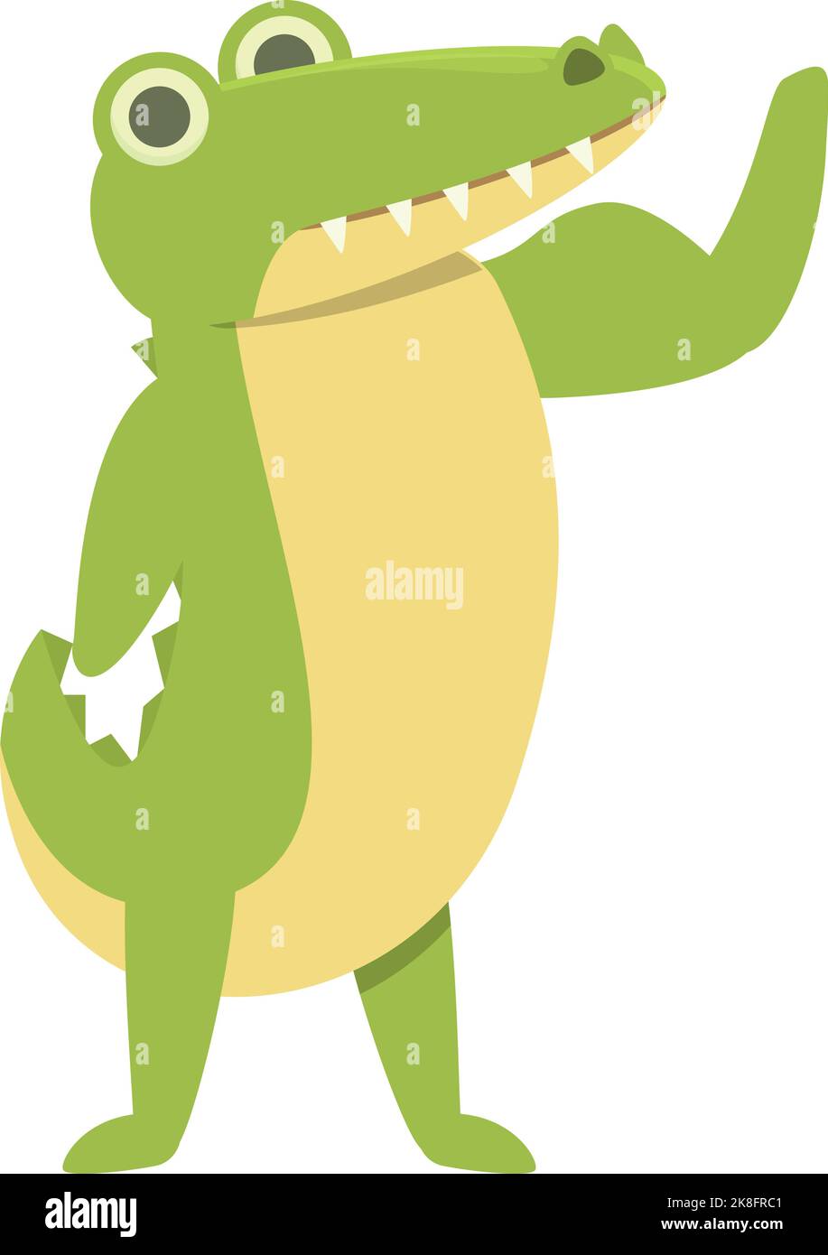 Bodybuilder alligator icon cartoon vector. Cute crocodile. Animal baby ...