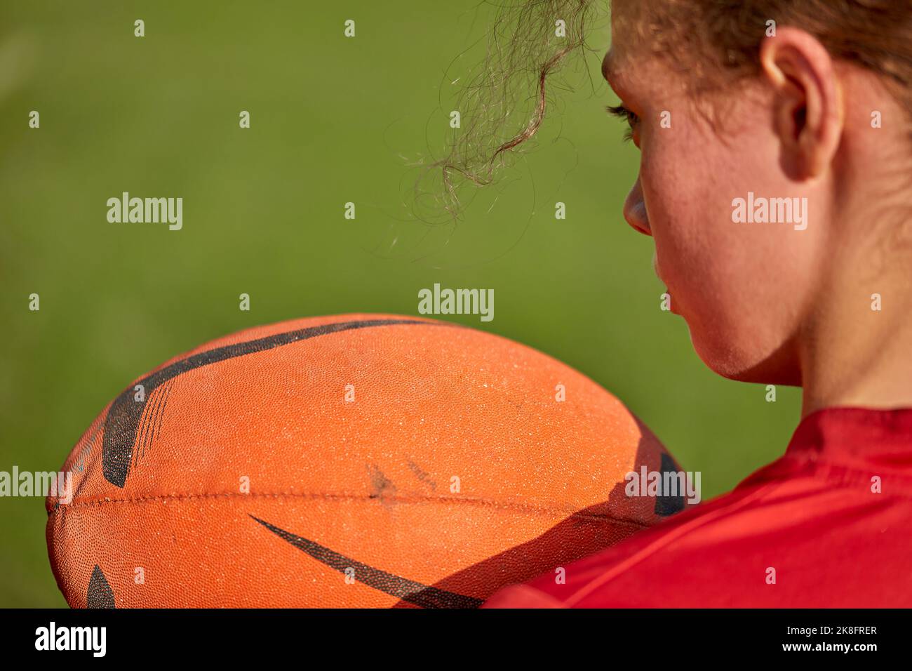 Female rugby player holding hi-res stock photography and images - Alamy