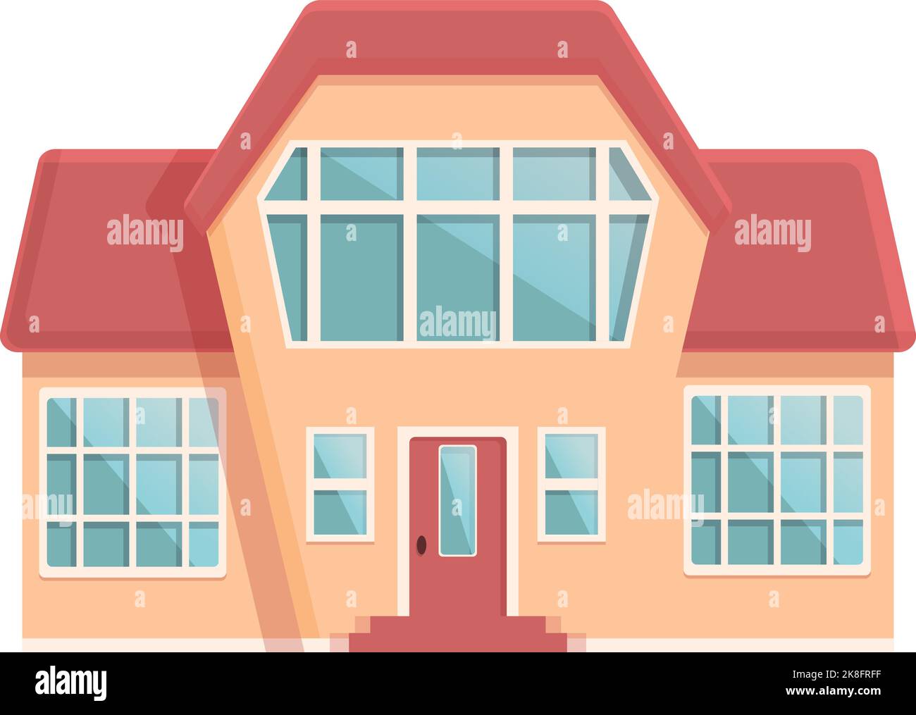 Balcony villa icon cartoon vector. Home building. Front window Stock ...