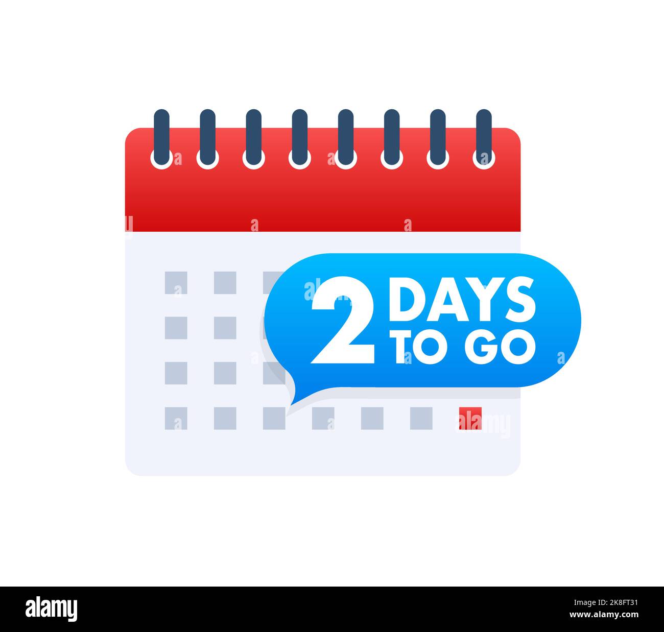 2 Days to go. Countdown timer. Clock icon. Time icon. Count time sale. Vector stock illustration ...