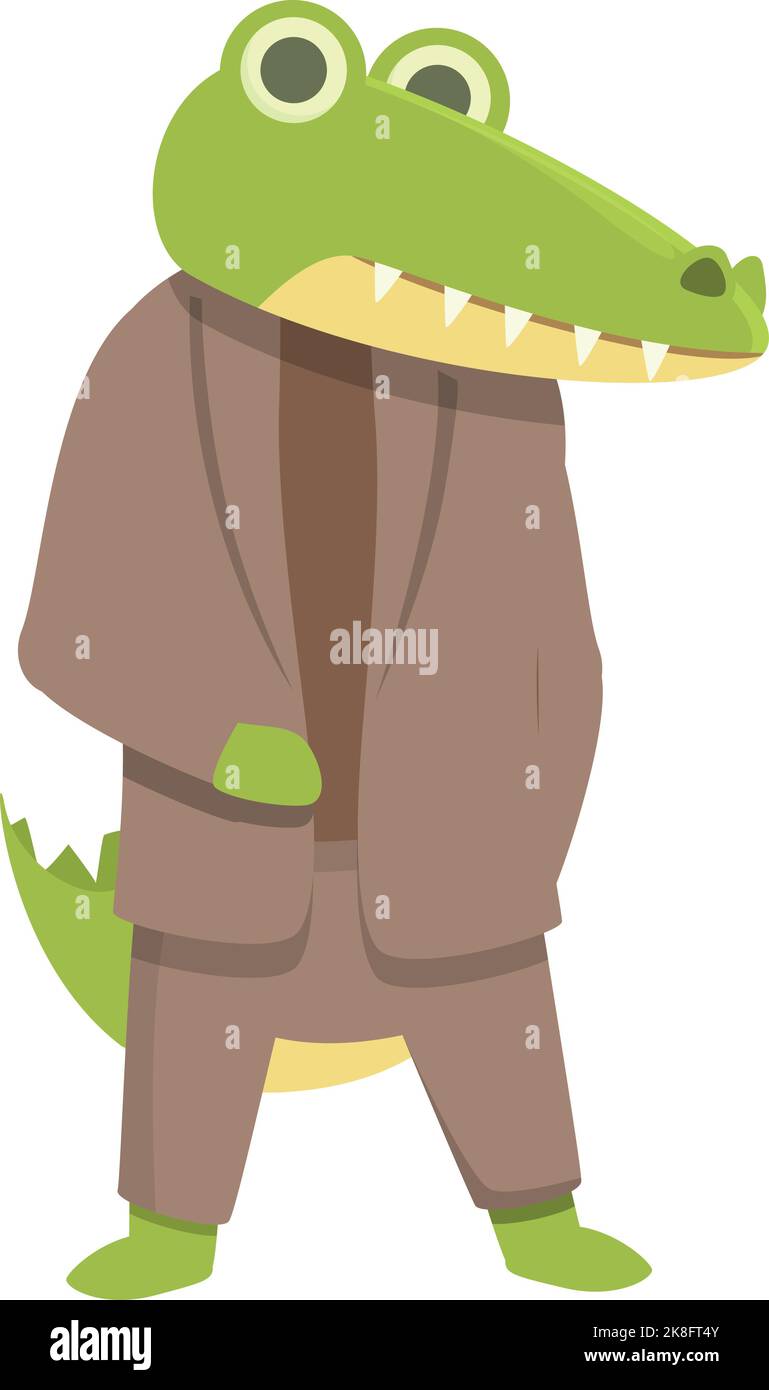 Alligator security icon cartoon vector. Animal kid. Happy adorable ...