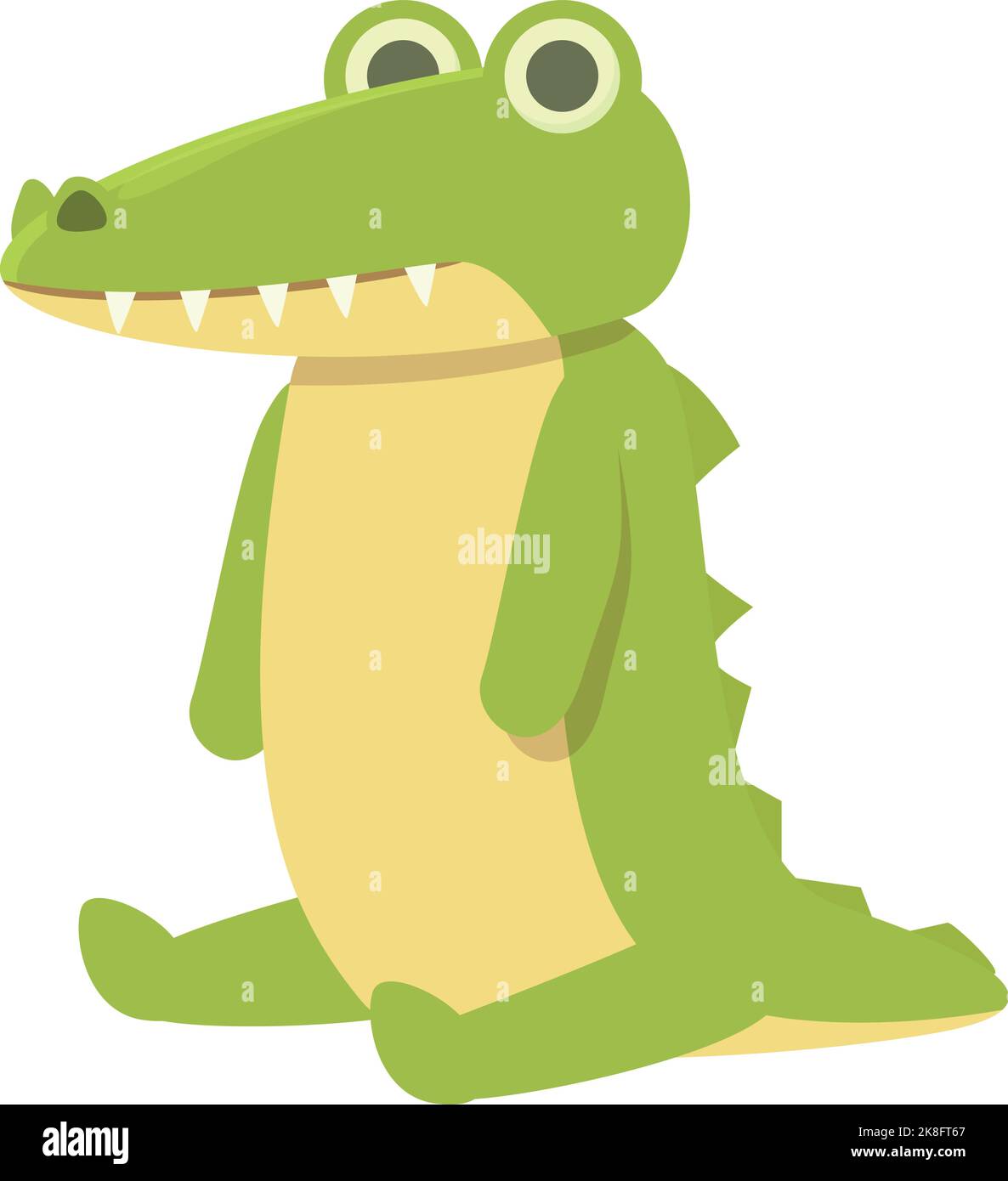 Alligator relax sit icon cartoon vector. Funny animal. Cute crocodile ...