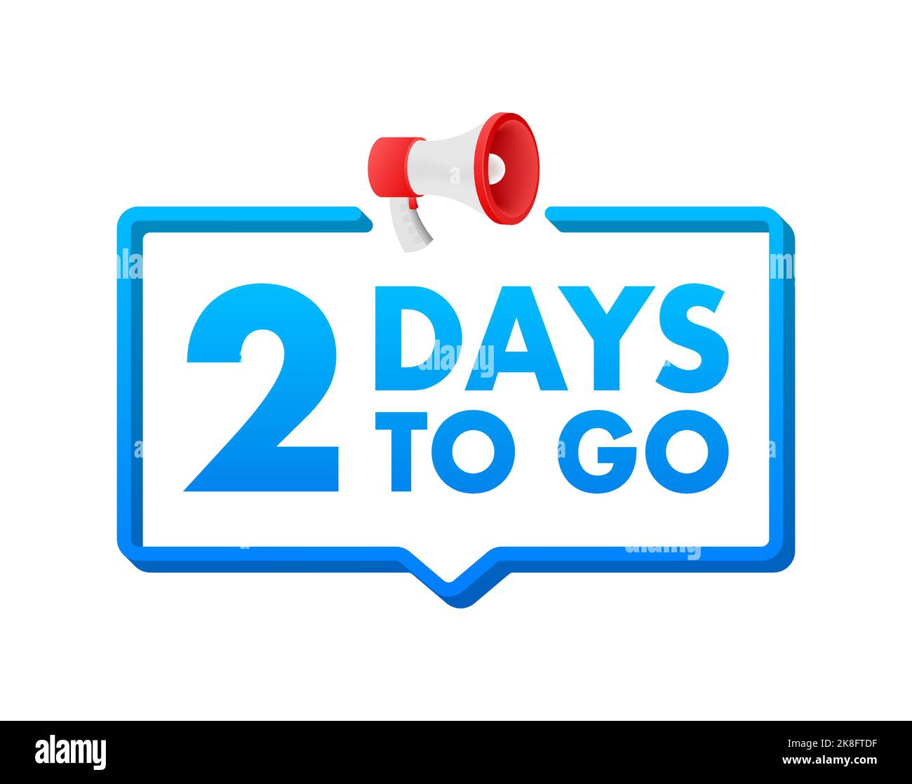 2 Days to go. Countdown timer. Clock icon. Time icon. Count time sale. Vector stock illustration ...