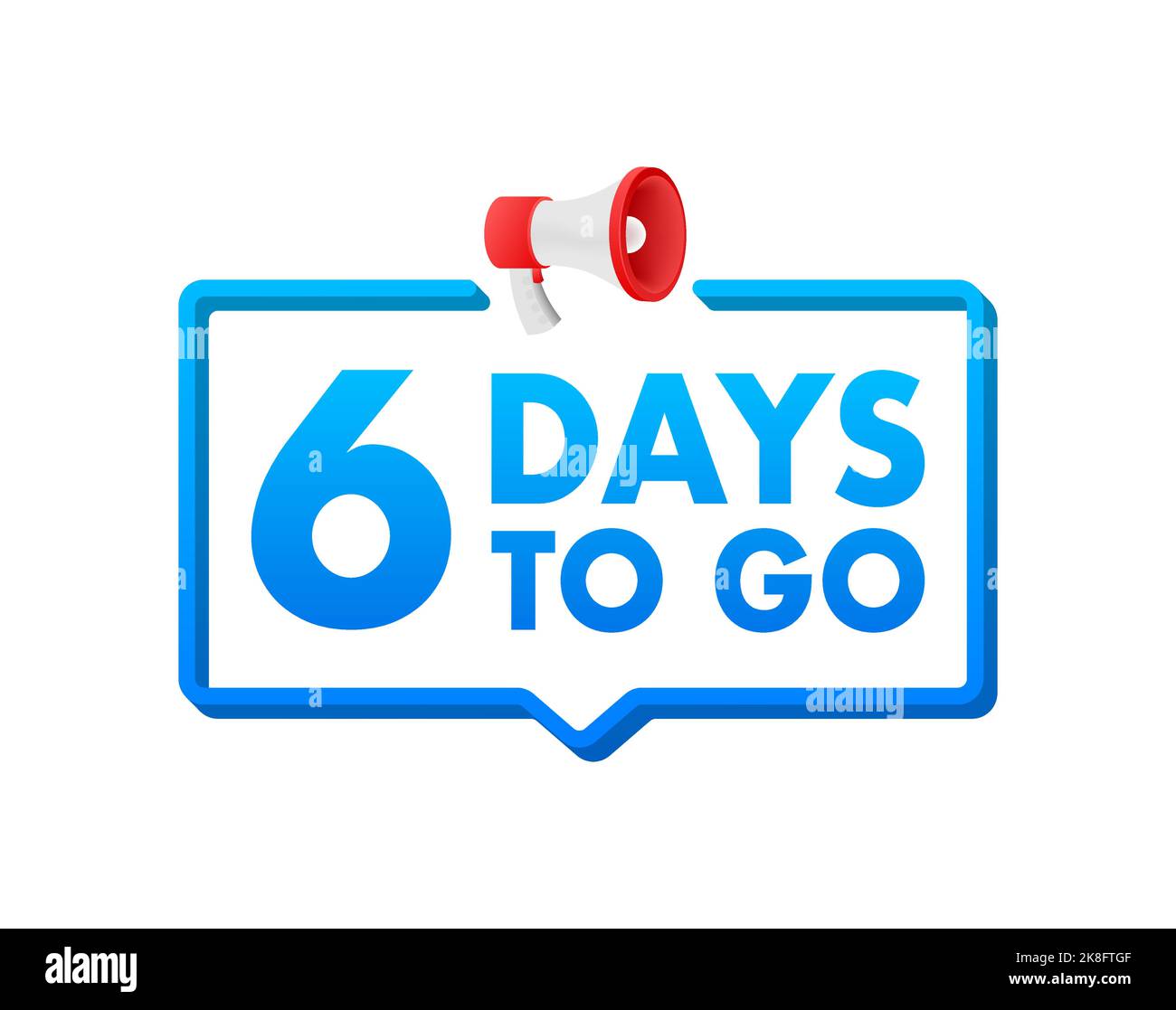6 Days to go. Countdown timer. Clock icon. Time icon. Count time sale ...