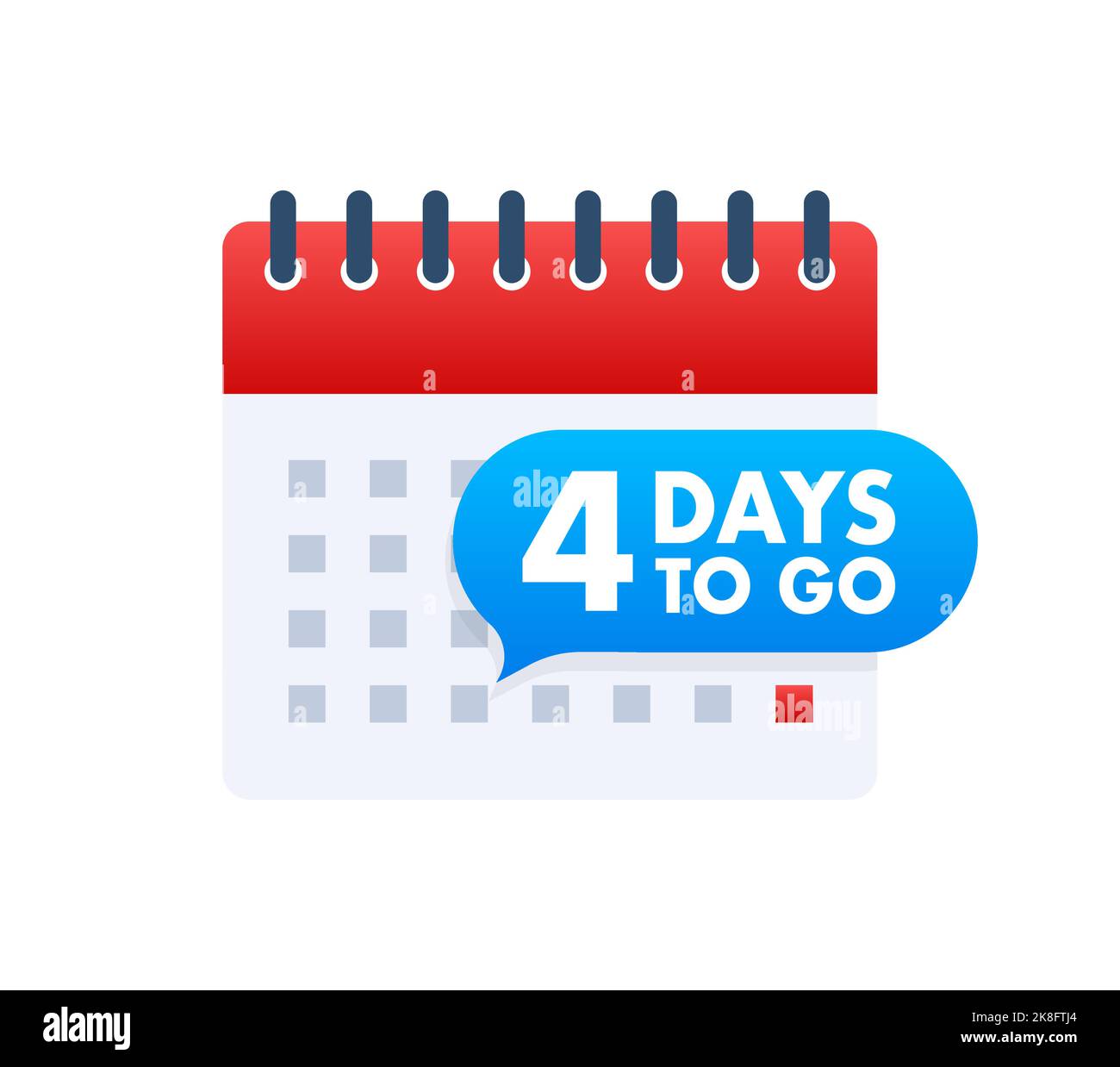 4 Days to go. Countdown timer. Clock icon. Time icon. Count time sale ...