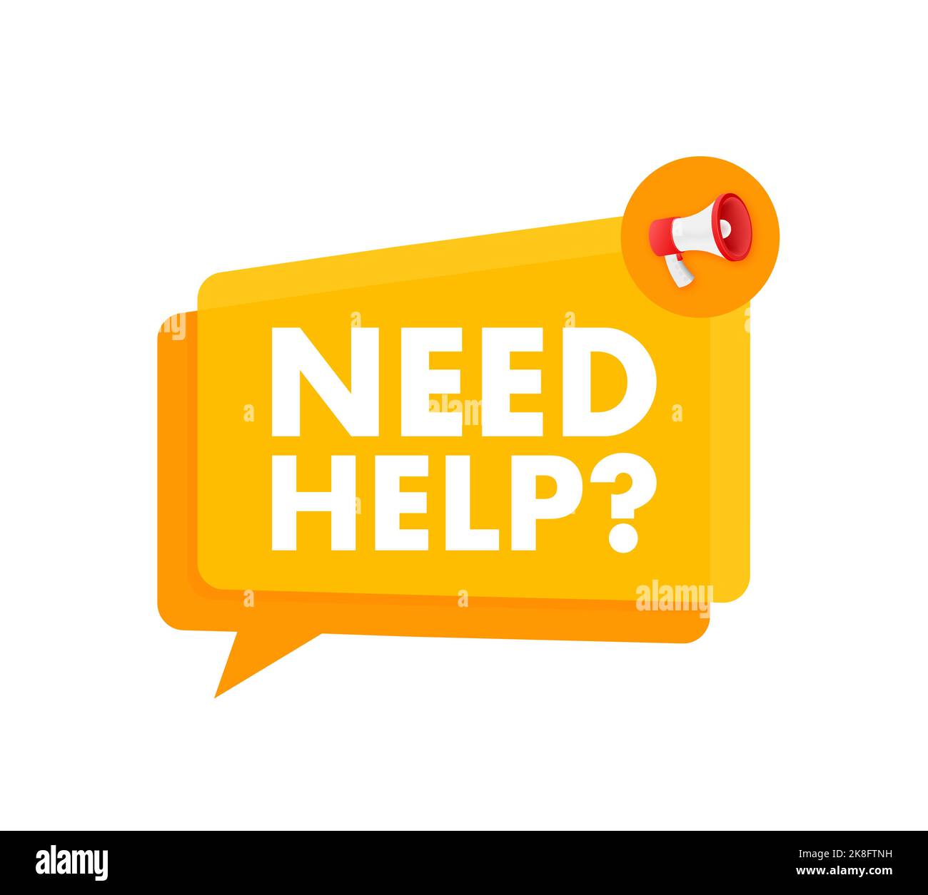 Megaphone label with need help. Megaphone banner. Web design. Vector ...