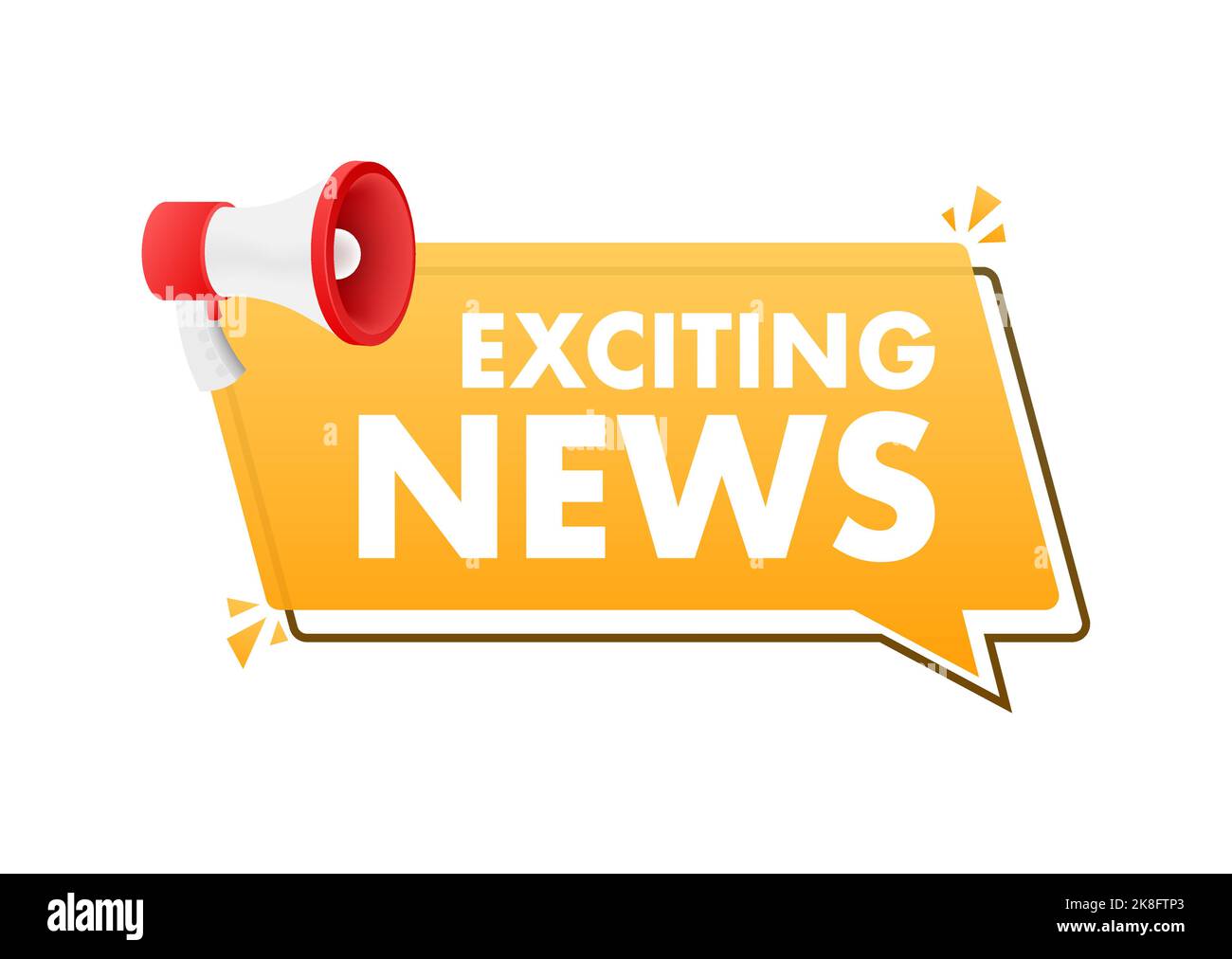 Hand Holding Megaphone with exciting news. Megaphone banner. Web design ...