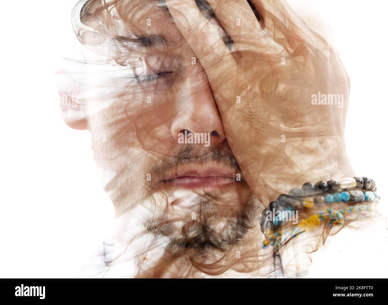 A flow of air and a portrait of a man Stock Photo - Alamy