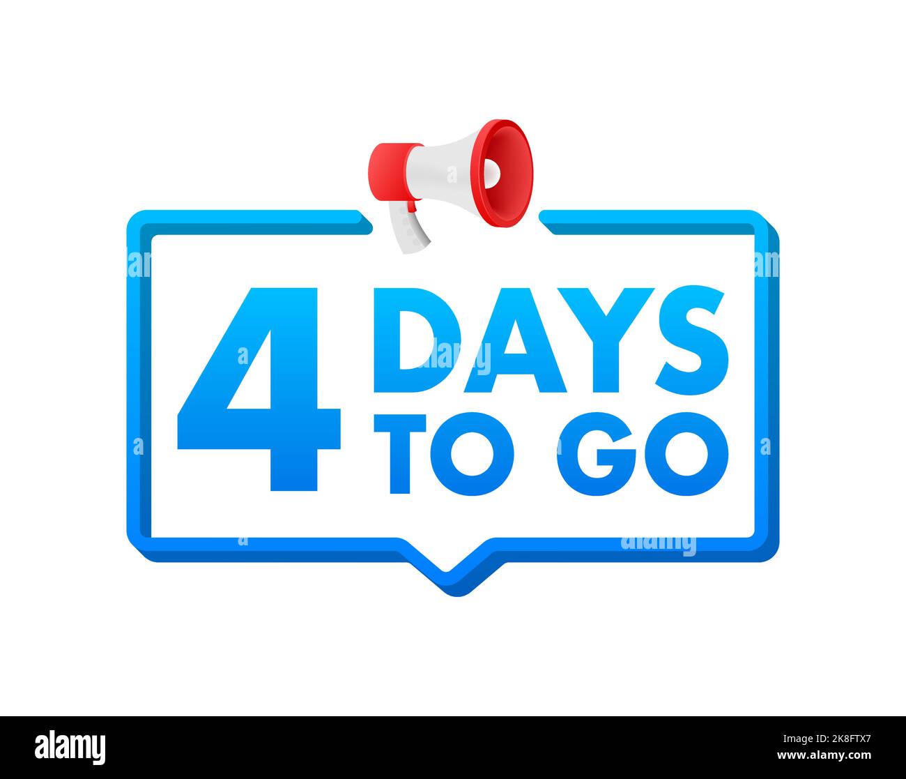 4 Days to go. Countdown timer. Clock icon. Time icon. Count time sale ...
