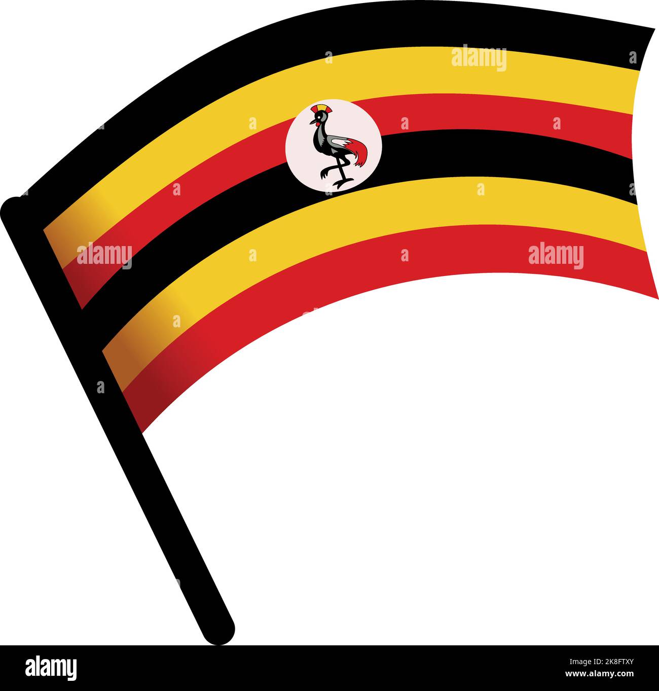 National uganda flag icon cartoon vector. African liberation. Republic ...