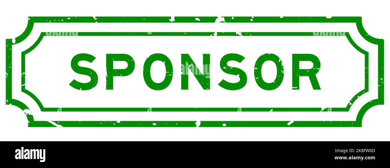 Grunge green sponsor word rubber seal stamp on white background Stock ...