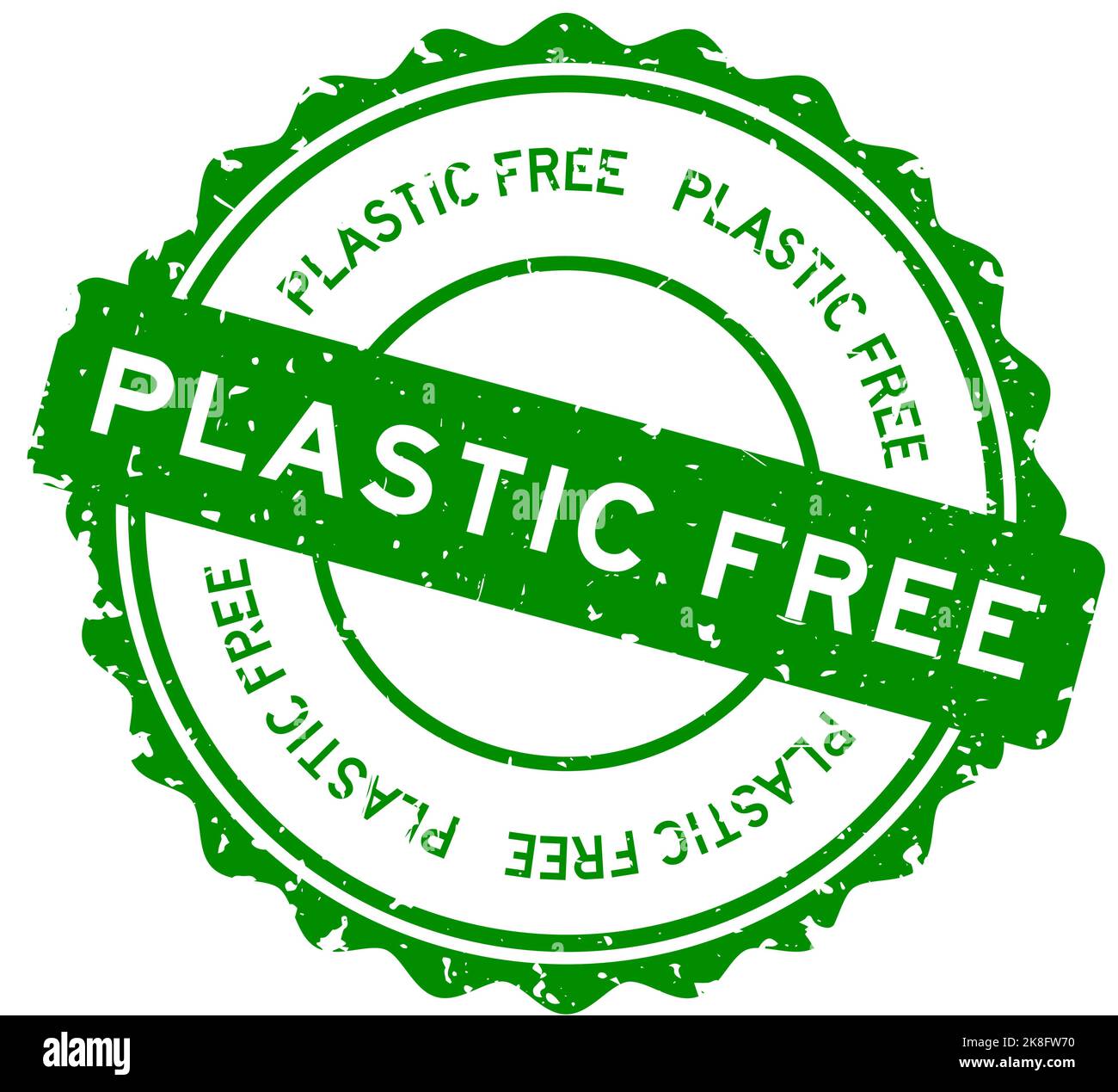 Grunge green plastic free word round rubber seal stamp on white ... Grunge green plastic free word round rubber seal stamp on white ...