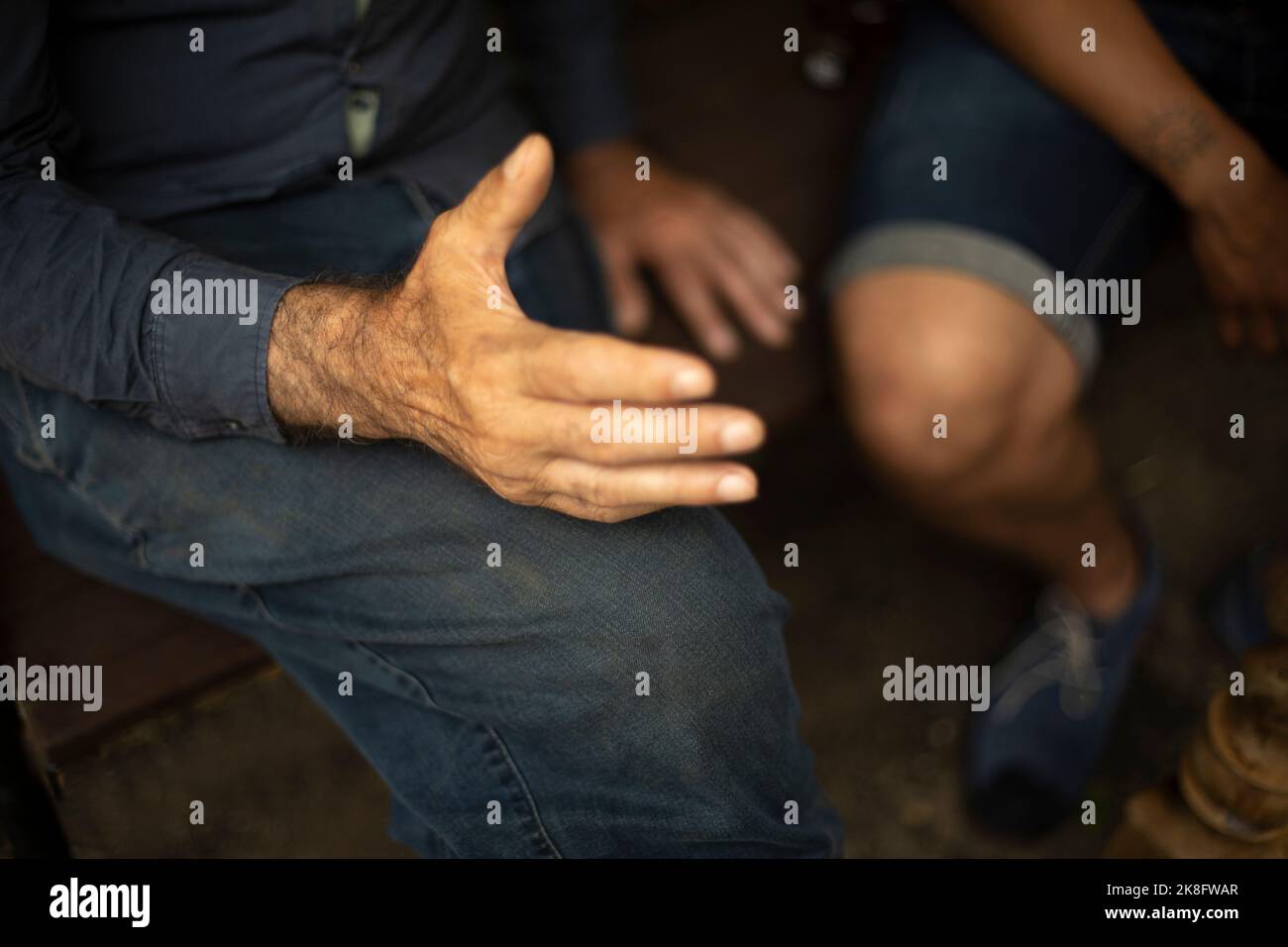 Old mans hand. Hairy hand. Hair on skin. Male limb. Body details Stock ...
