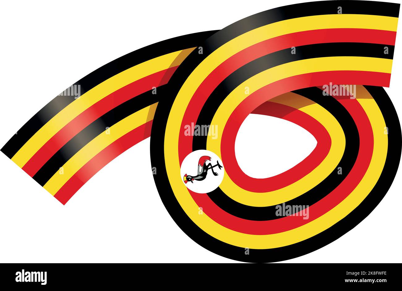 Ribbon uganda icon cartoon vector. Africa day. Republic country Stock ...