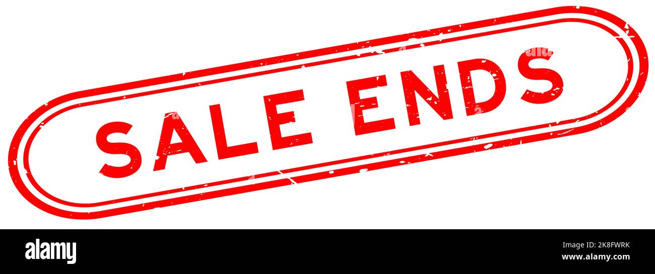 Grunge red sale ends word rubber seal stamp on white background Stock ...