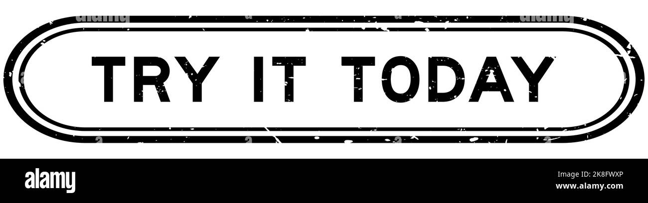 Grunge black try it today word rubber seal stamp on white background ...