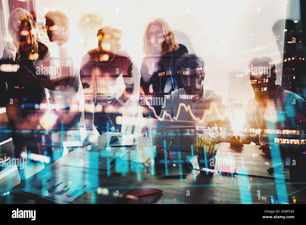 Group of business people work together in office Stock Photo - Alamy