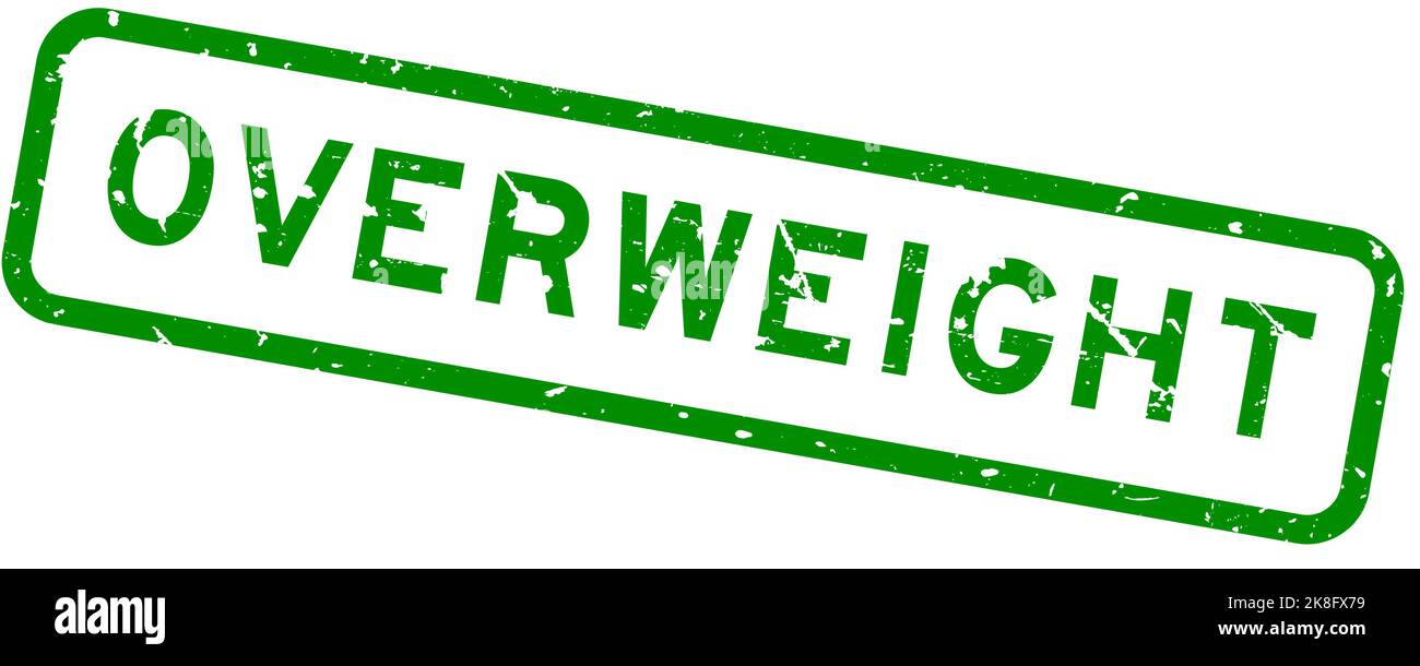 Grunge green overweight word square rubber seal stamp on white background Stock Vector Image ...