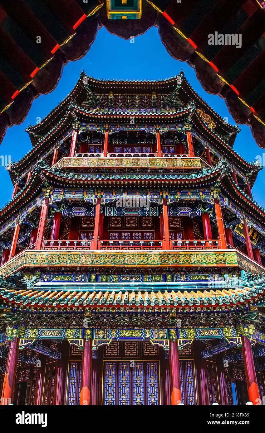 Colorful Longevity Hill Buddha Tower Summer Palace Beijing China ...