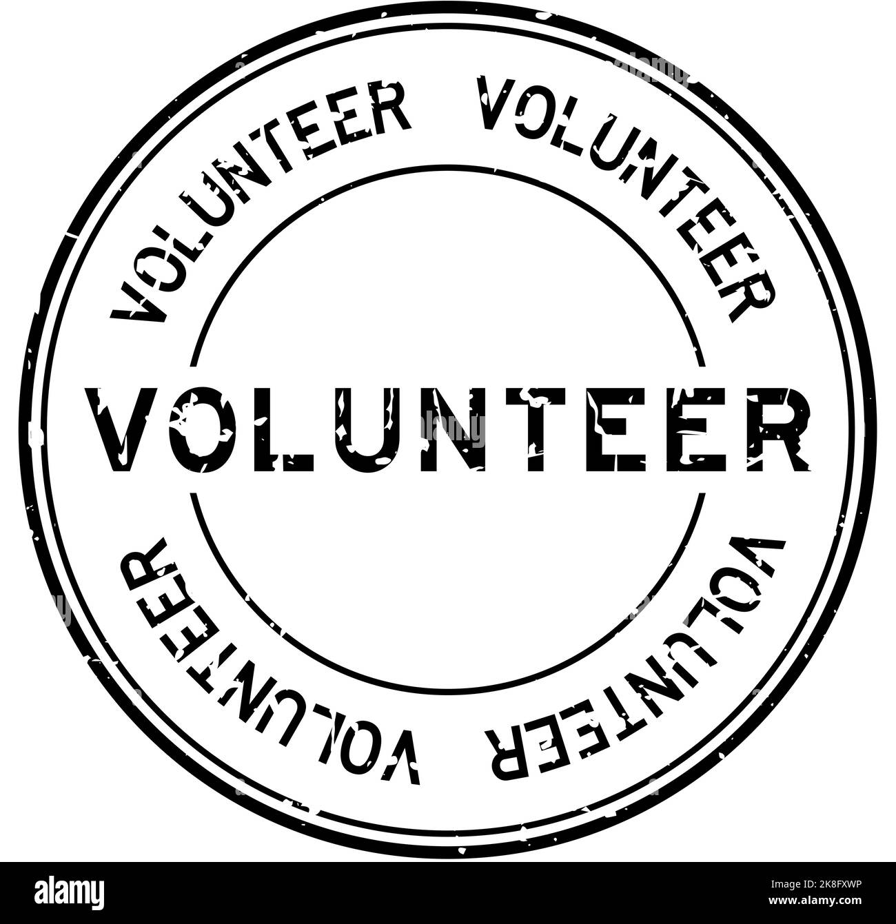 Grunge black volunteer word round rubber seal stamp on white background Stock Vector Image & Art ...