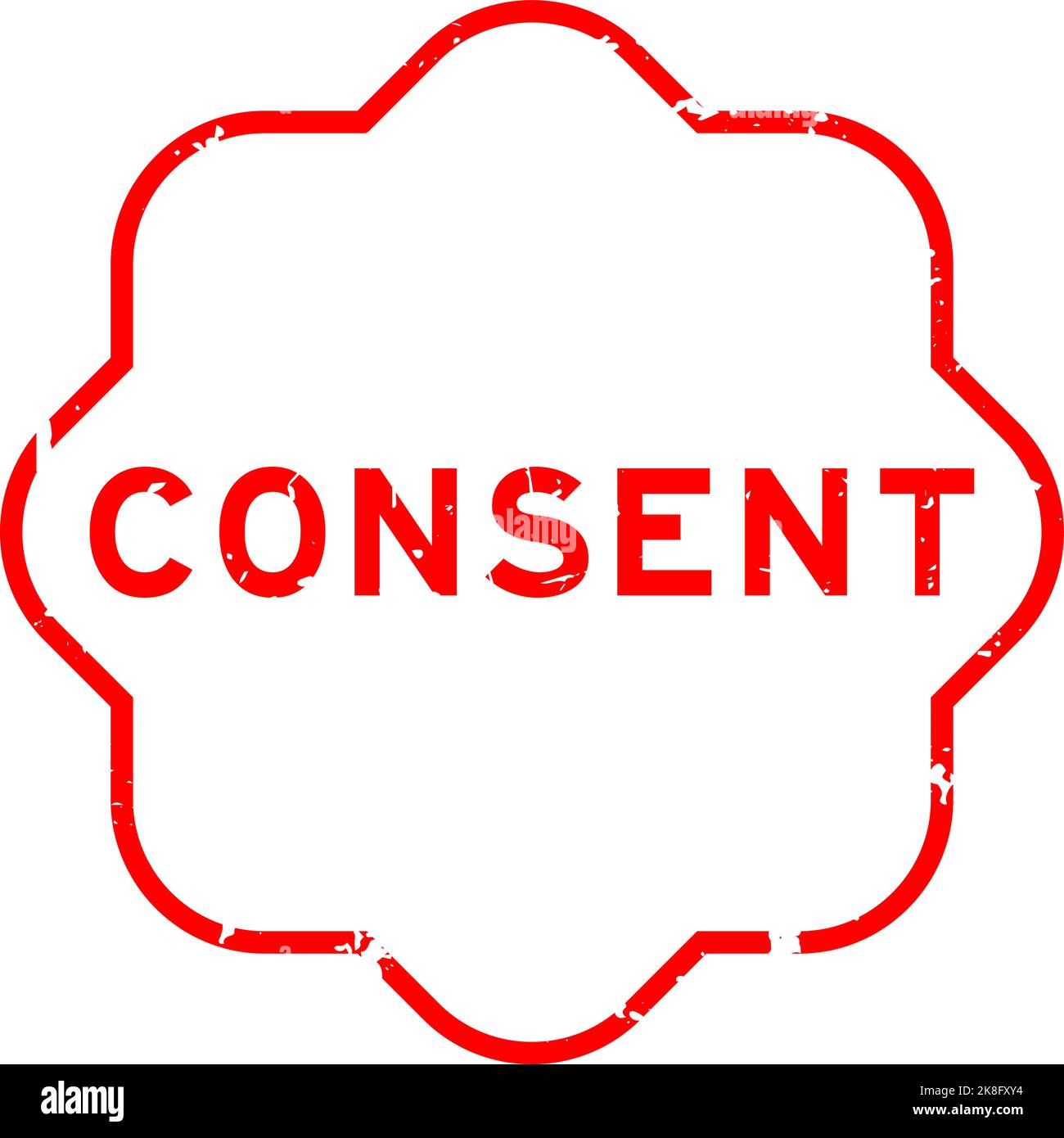 Grunge red consent word rubber seal stamp on white background Stock ...
