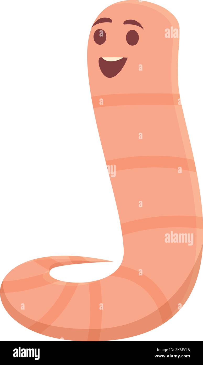 Happy worm icon cartoon vector. Dirt farm. Earth waste Stock Vector ...