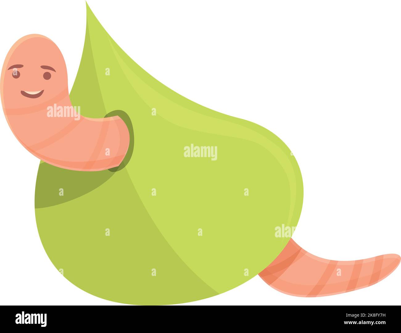 Worm eat leaf icon cartoon vector. Soil compost. Farm dirt Stock Vector ...