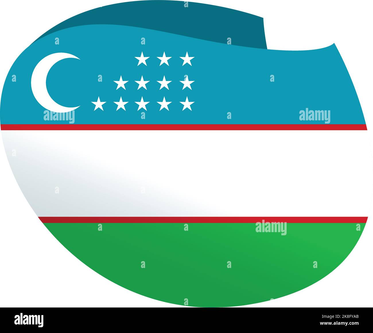 Uzbekistan cover flag icon cartoon vector. National day. Asia world ...