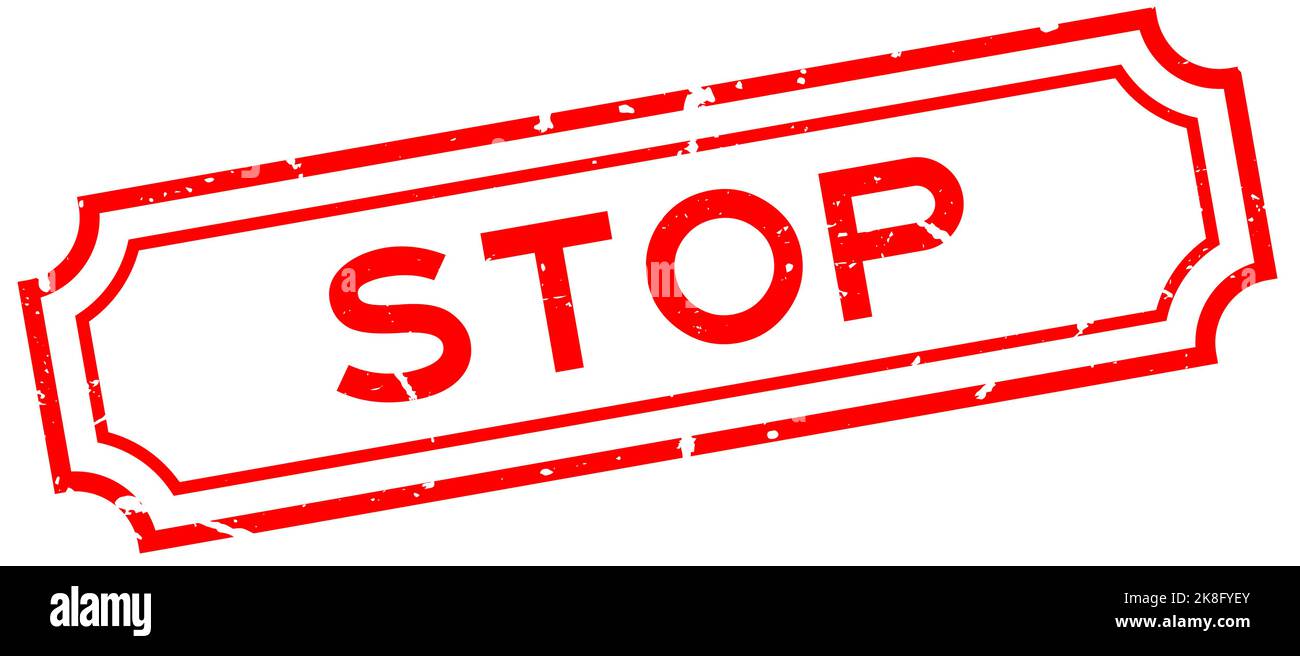 Grunge red stop word rubber seal stamp on white background Stock Vector ...