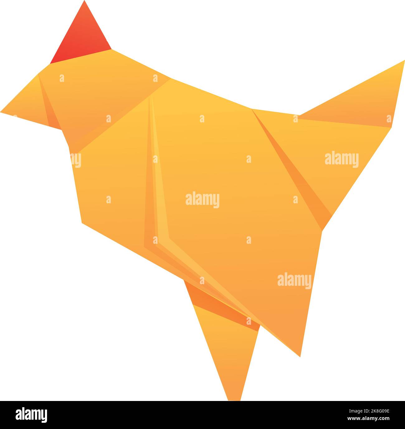 Origami chicken icon cartoon vector. Polygon bird. Art geometric Stock ...