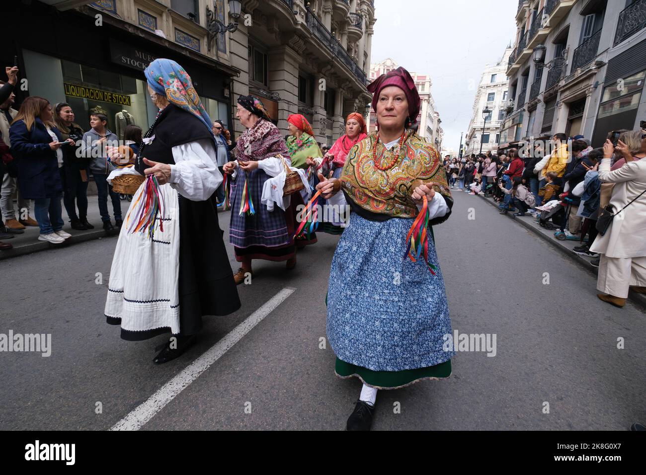 Madrid, Spain. 23rd Oct, 2022. Women dressed in traditional clothes ...