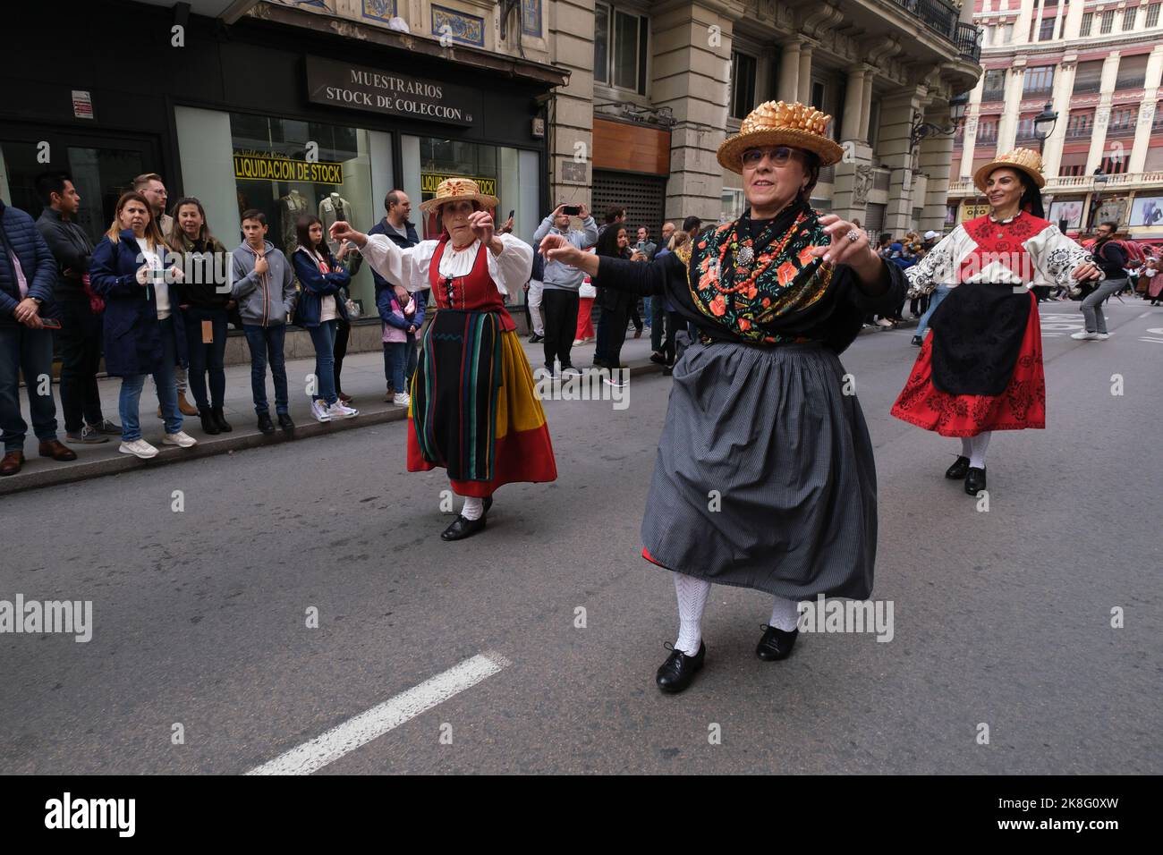 Madrid, Spain. 23rd Oct, 2022. Women dressed in traditional clothes ...
