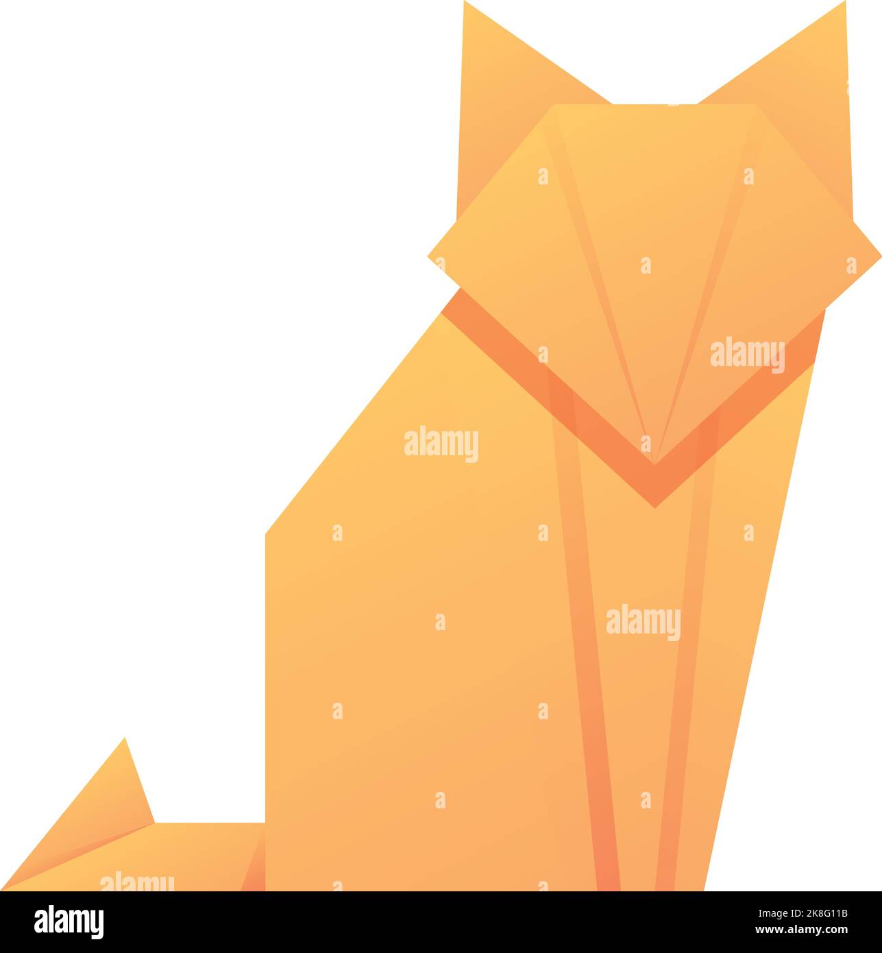 Forest origami fox icon cartoon vector. Paper animal. Cute nature Stock ...