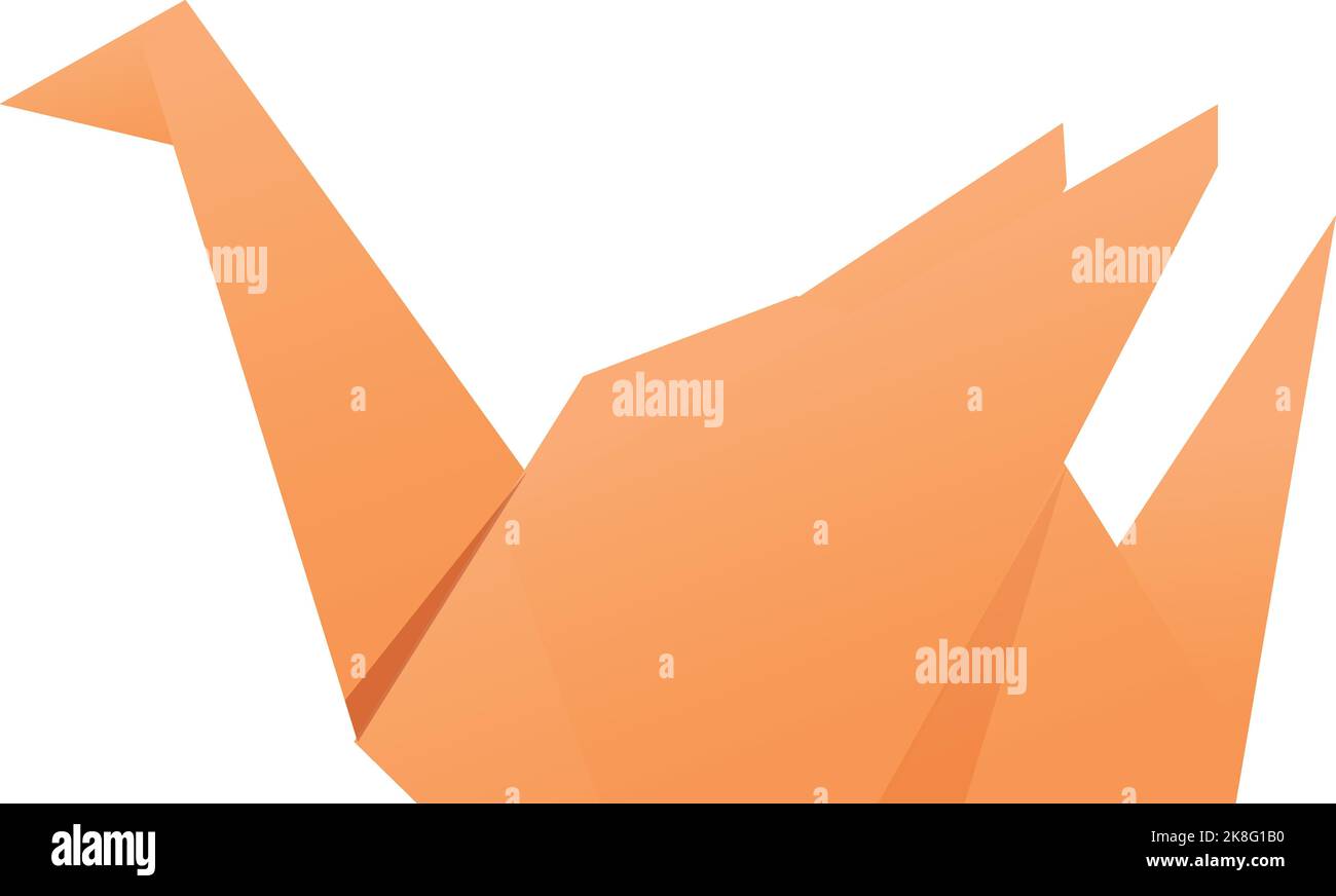 Origami lake swan icon cartoon vector. Paper bird. Cute nature Stock ...