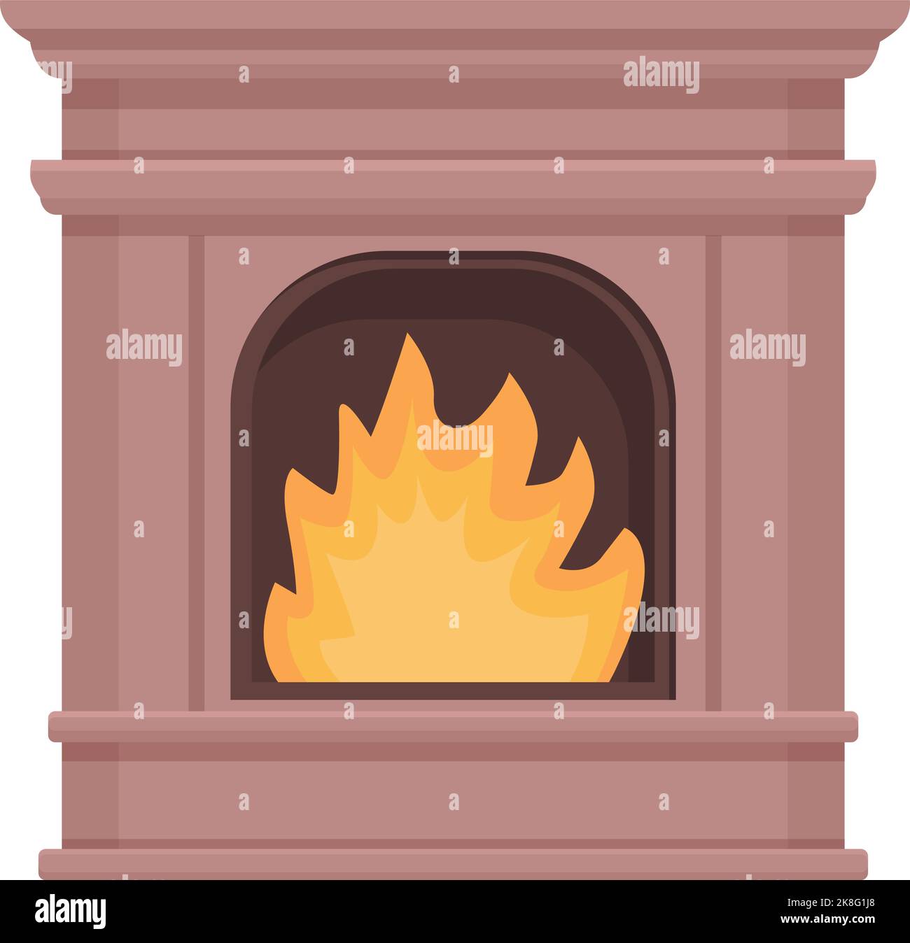 Heat furnace icon cartoon vector. Burning fire. House dinner Stock ...