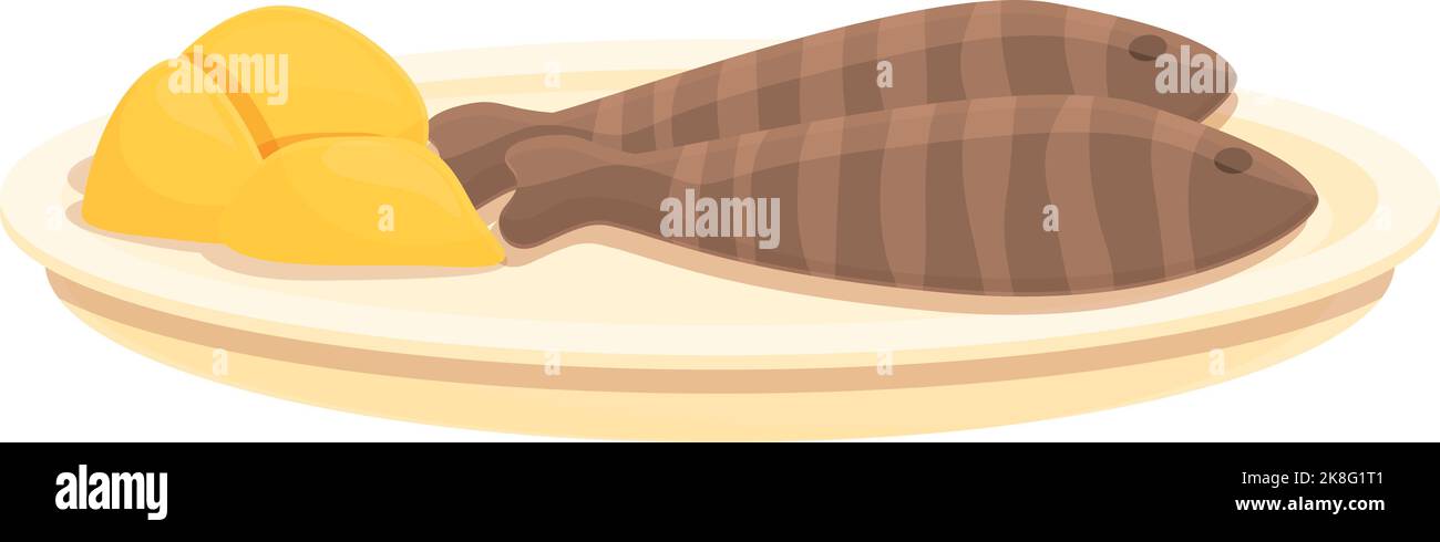 Portugese bbq fish icon cartoon vector. Food meal. Pastel burrito Stock ...