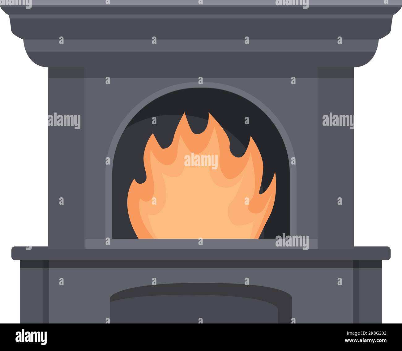 Baker furnace icon cartoon vector. Burning fire. Mantel heat Stock ...