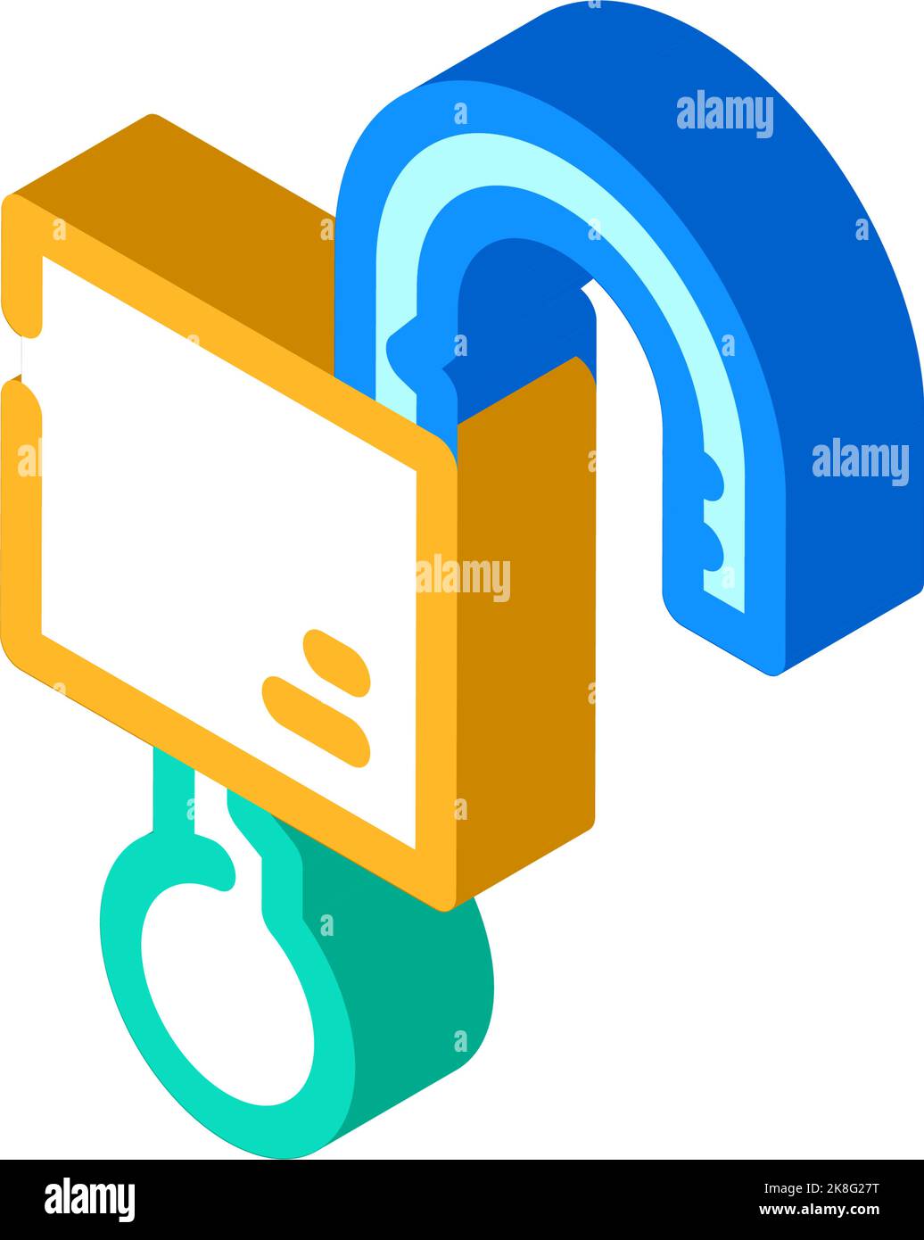 open padlock isometric icon vector illustration Stock Vector Image ...