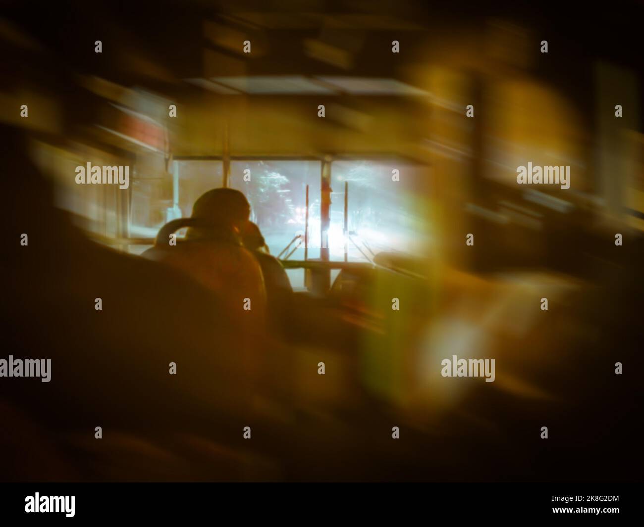 Bokeh blurred unfocused people entering the bus. Bokeh abstract blurred ...