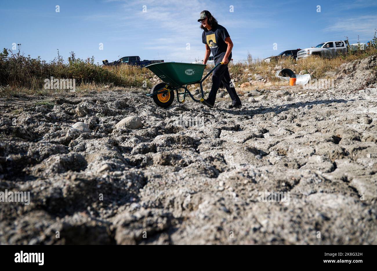 Jamison Russell, of the Blood Tribe Land Management department, wheels ...