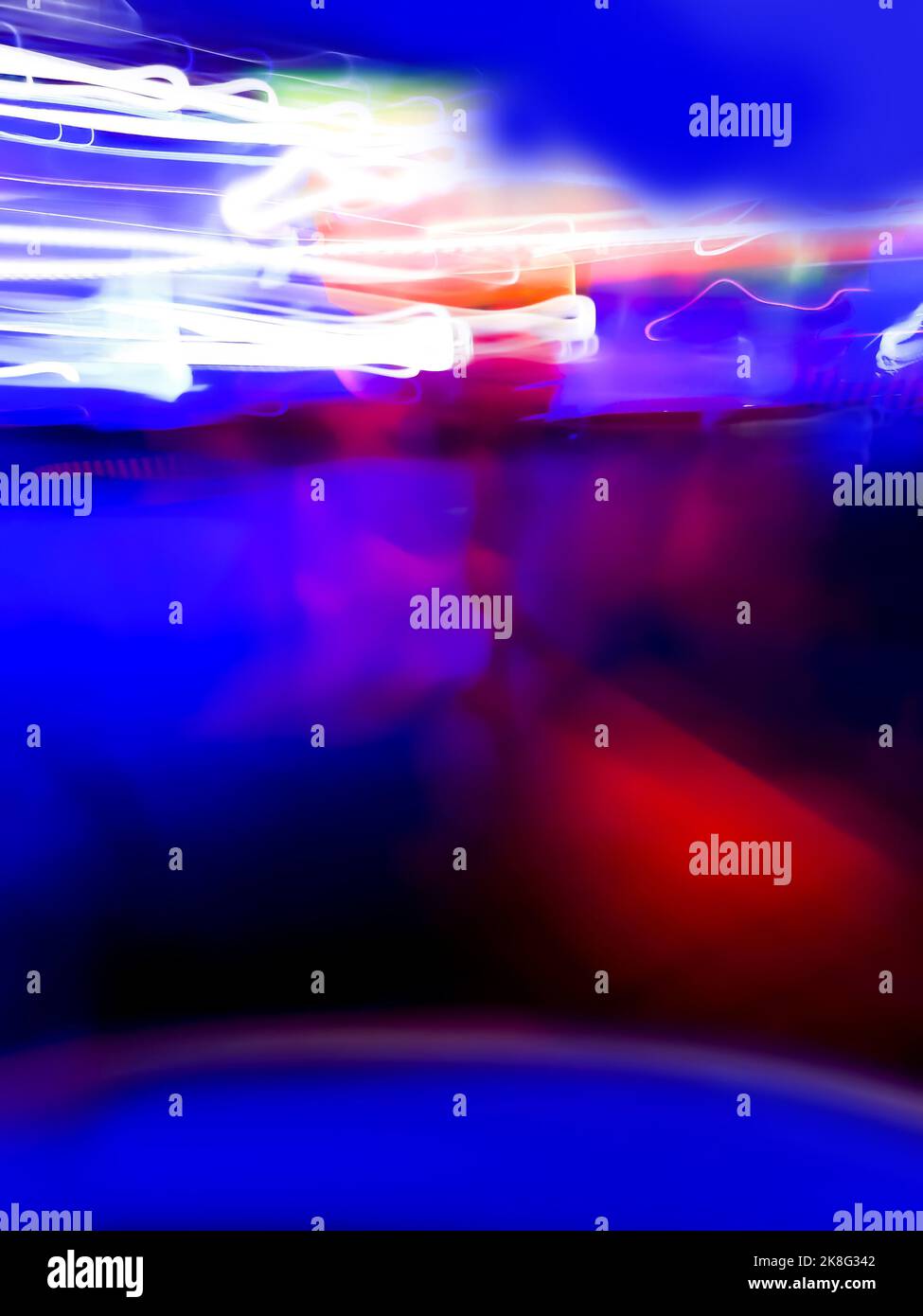 Blurred natural background backplate with bokeh of space ship corridor ...