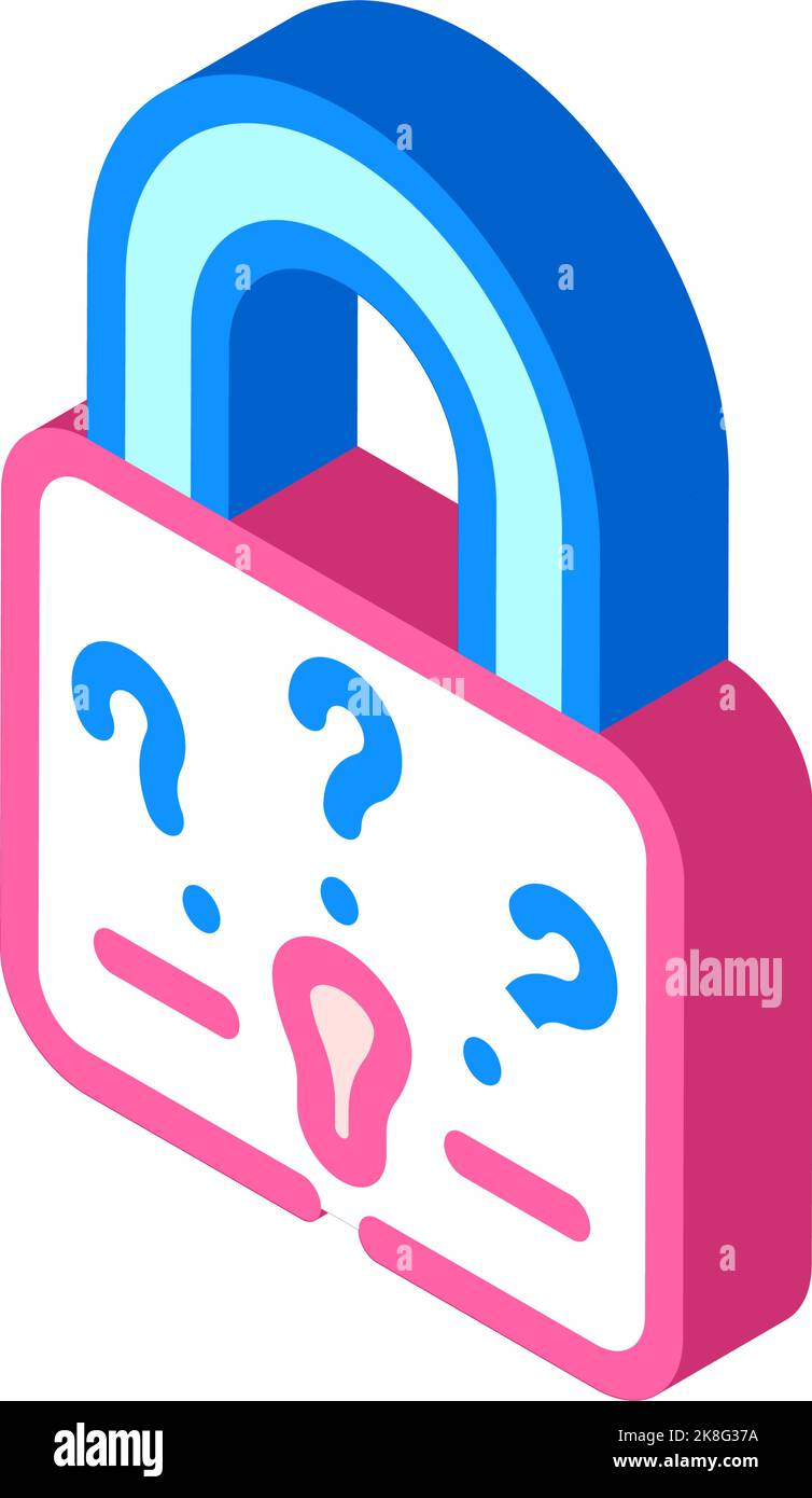 secret padlock isometric icon vector illustration Stock Vector Image ...