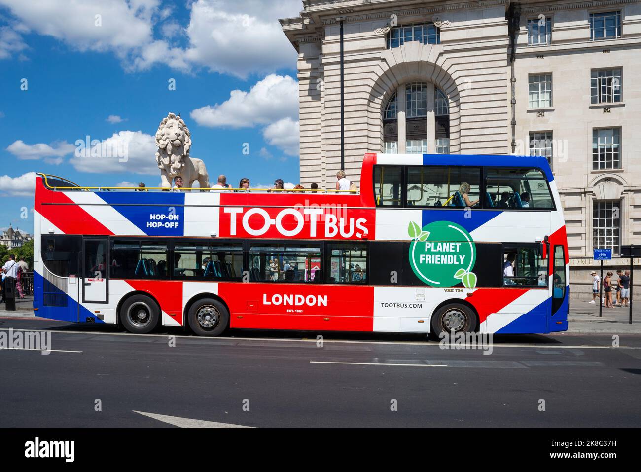 The South Bank Lion statue outside County Hall, which was headquarters ...