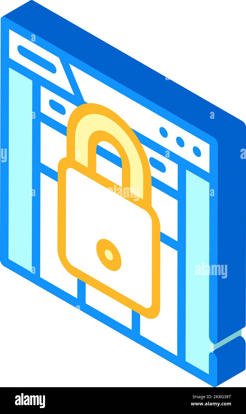 web padlock isometric icon vector illustration Stock Vector Image & Art ...