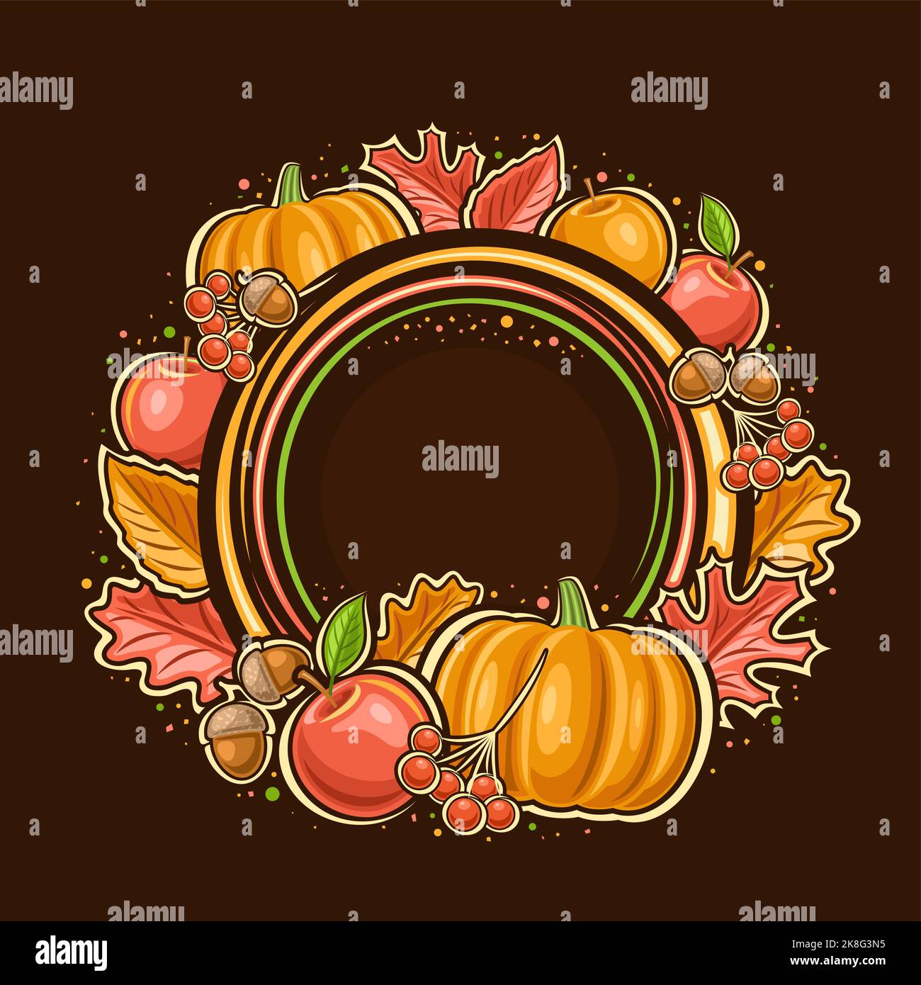 Vector frame for Thanksgiving Day with empty copy space for ...