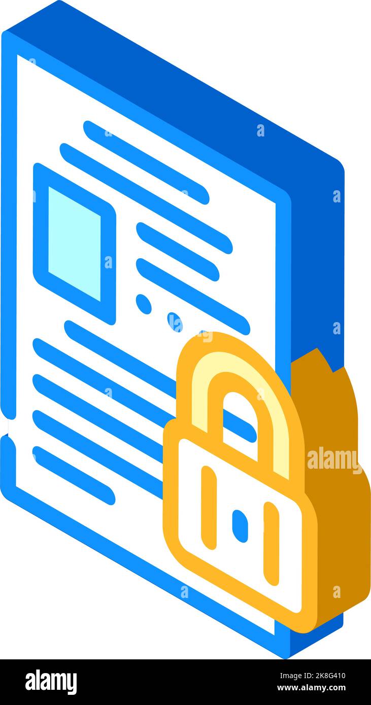 privacy padlock isometric icon vector illustration Stock Vector Image ...